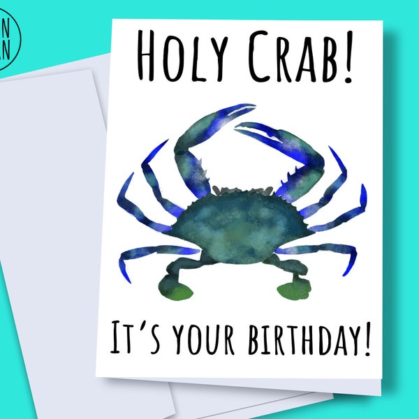Crab Card - Etsy