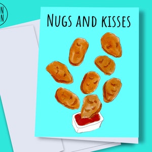 Digital Card, Nugs and Kisses, Printable Card for Boyfriend, Card ...