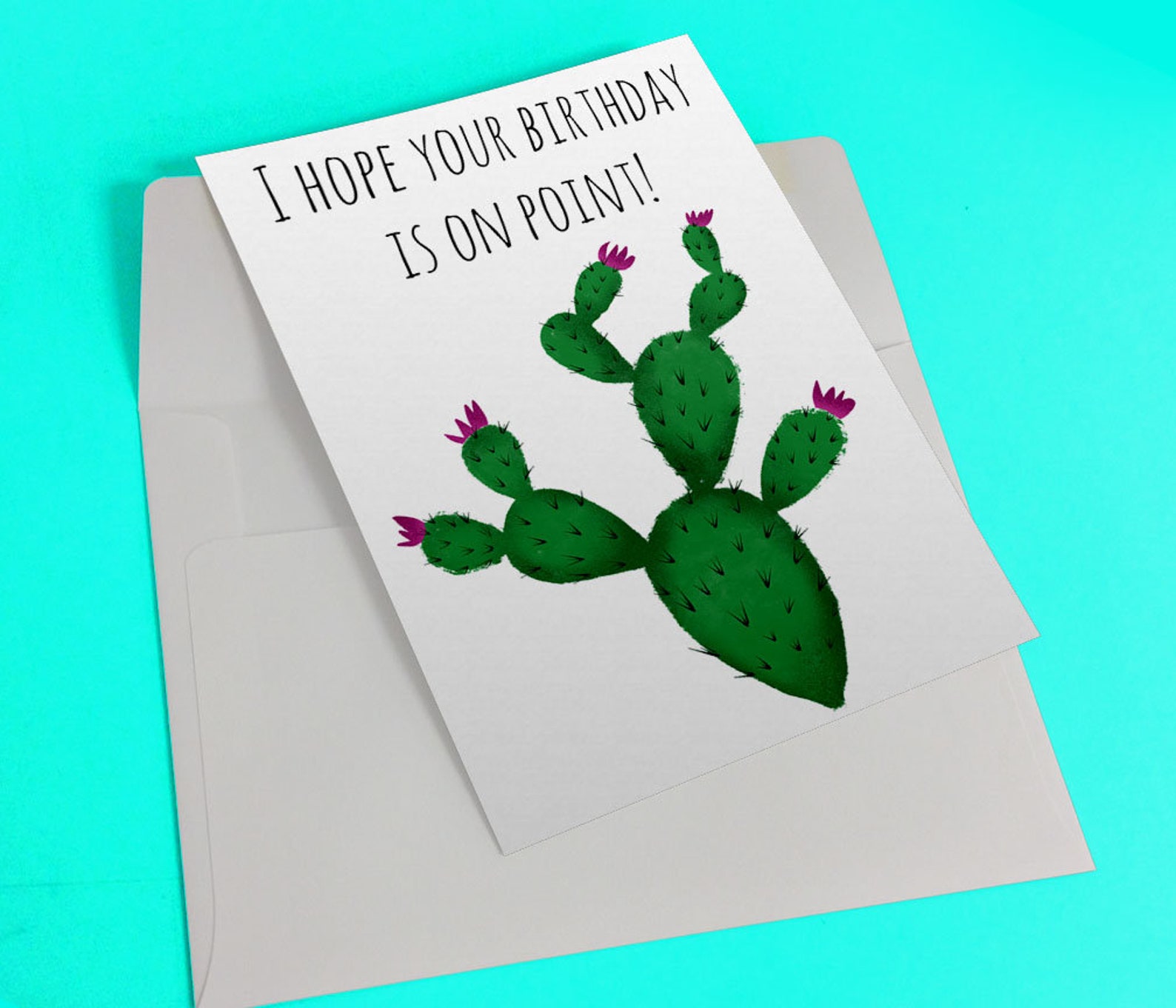 Birthday Card Digital Cactus Birthday Card Printable Plant - Etsy