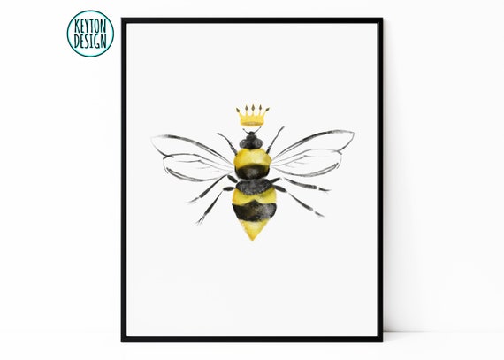 Queen Bee Art Printable Bee Decor Queen Bee Art Bee Wall - Etsy