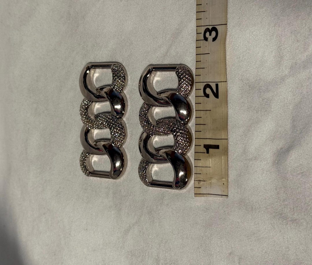 2 Pieces Silver Beveled Connector for Bikini Swimwear Clothing DIY Rave ...