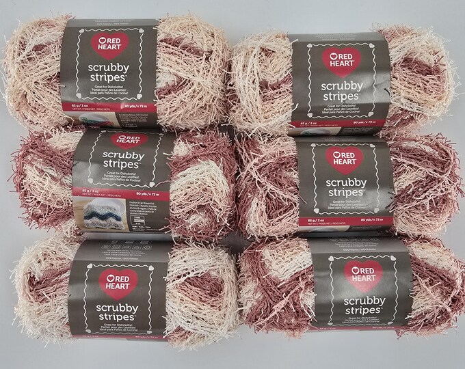 Brand New Yarn - Red Heart Scrubby Stripes Yarn - Peachy (6 Pack) - Etsy