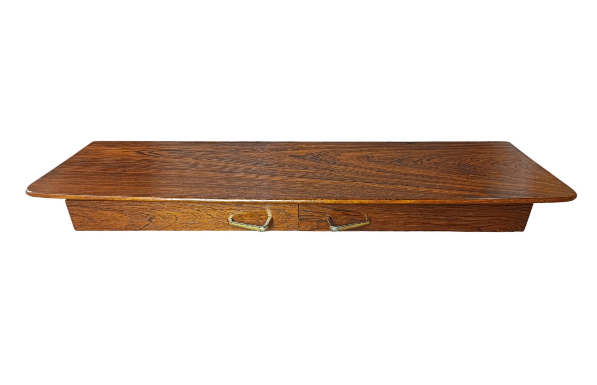 Mid Century Rosewood Floating Shelf With Drawers, Entrance Set Console ...