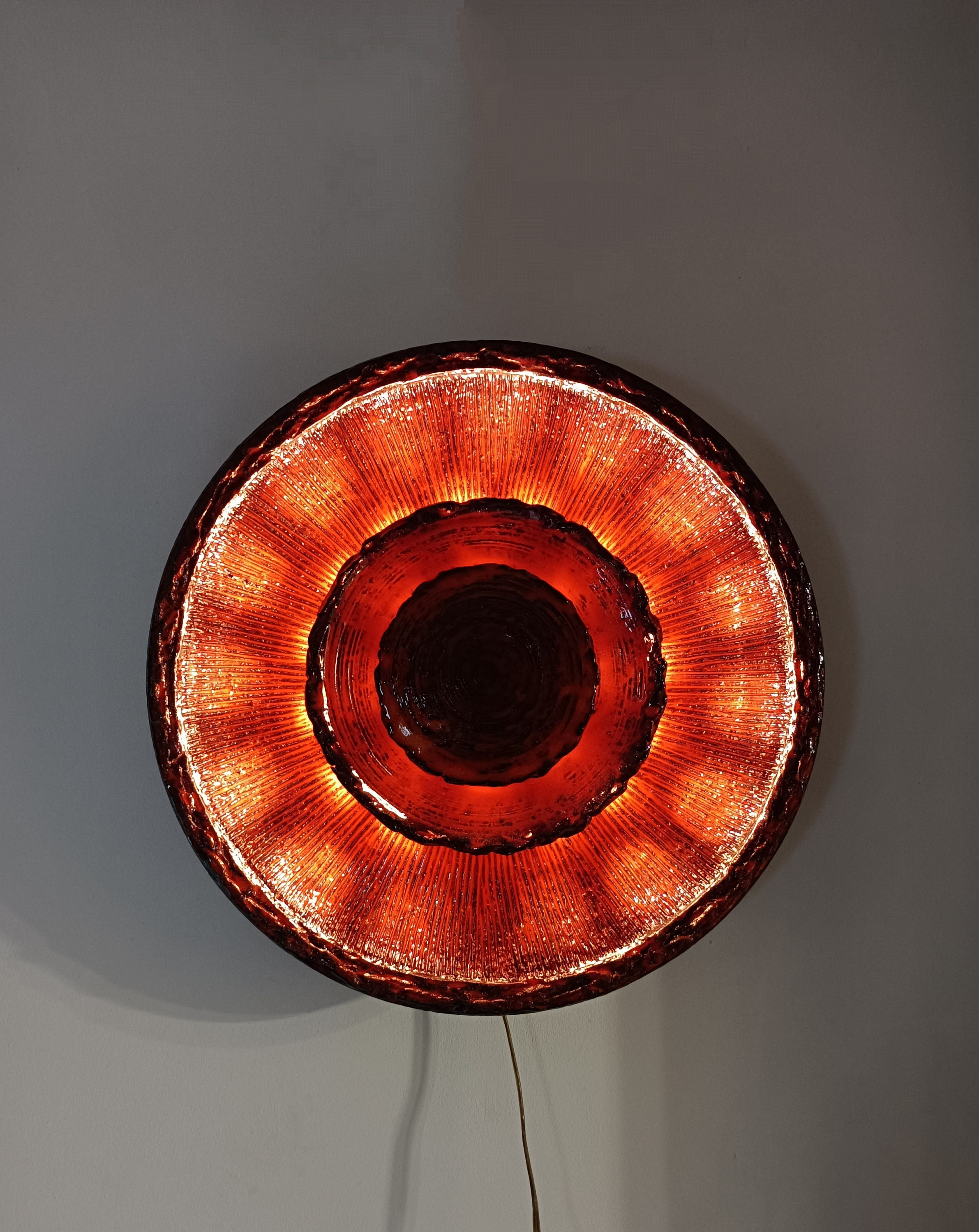 Vintage Mid Century Relief Wall Ceramic Lamp Sculptural Scone by Ege ...