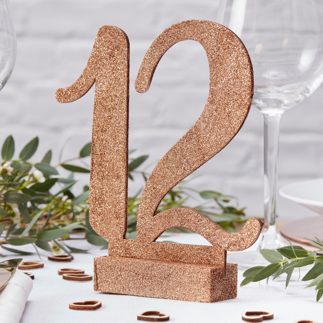 Rose Gold Table Numbers Wedding Table Numbers Table Numbers Rose Gold ...
