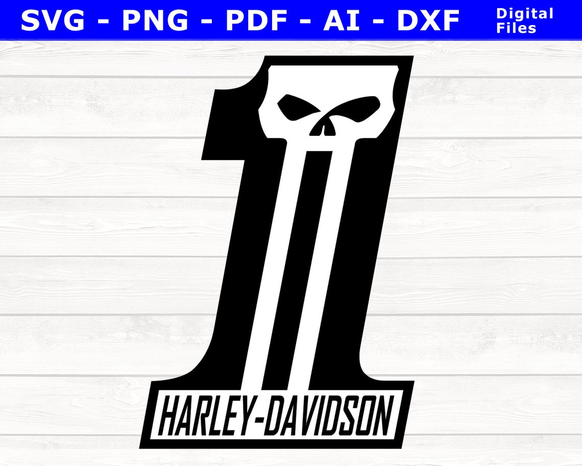 Harley Davidson One Logo svg png pdf dxf ai Harley Davidson | Etsy