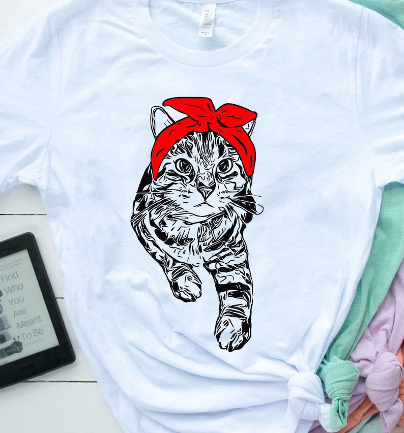 Cat BANDANA SVG Cat Face Clipart Cat Face Clip Art Bandana | Etsy