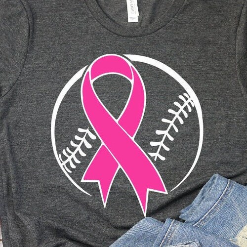Breast Cancer Ribbon Baseball Softball SVG.JPEG Digital - Etsy