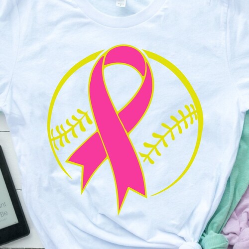 Breast Cancer Ribbon Baseball Softball SVG.JPEG Digital - Etsy