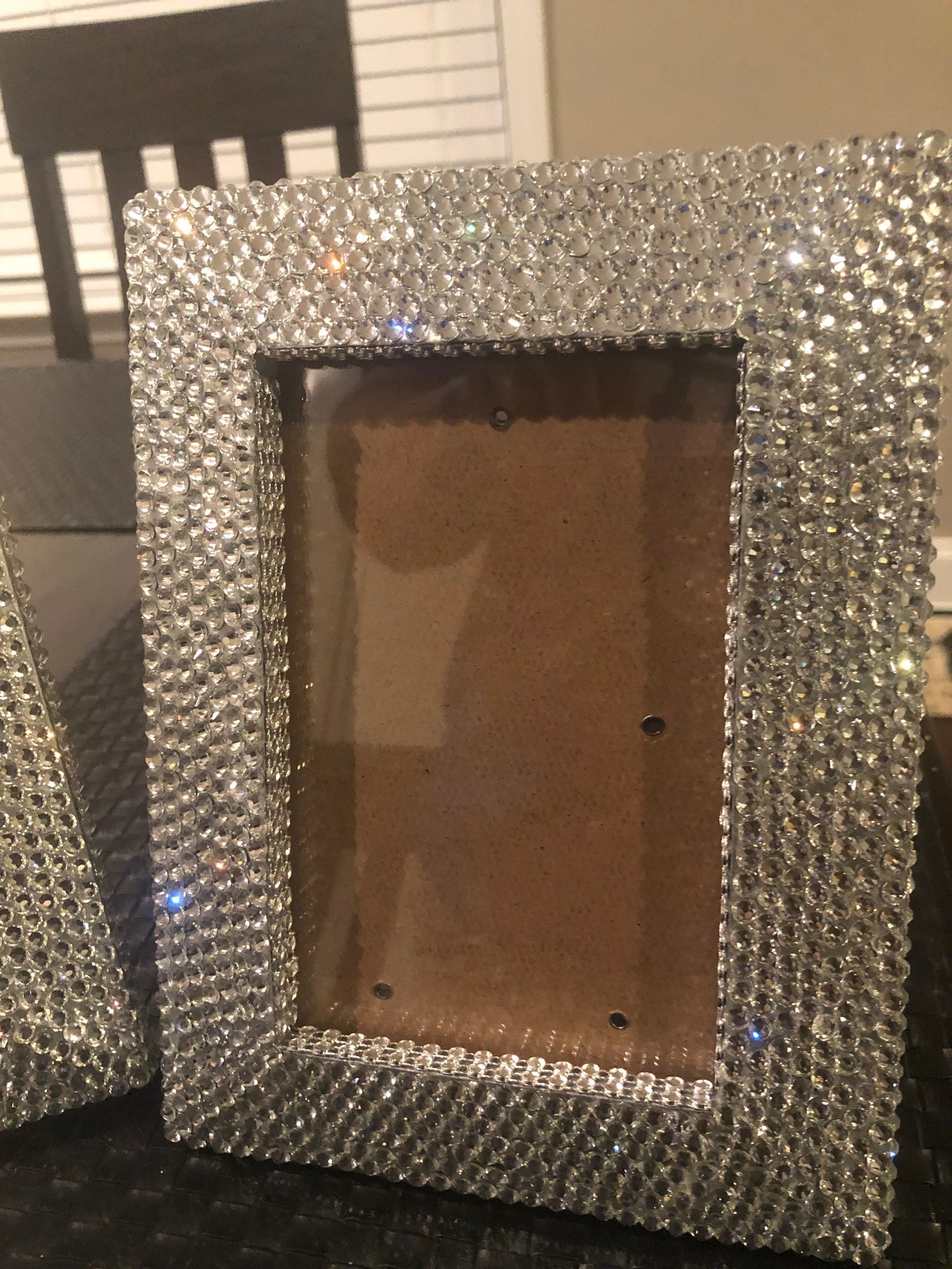 Bling Diamond/silver Frame Hand Placed Photo Frames. Bedazzled - Etsy