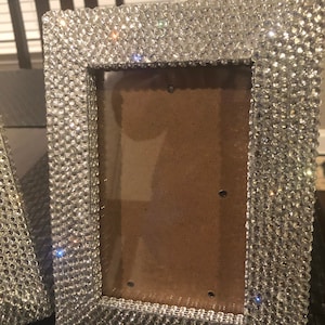 Bling Diamond/silver Frame Hand Placed Photo Frames. Bedazzled Frame ...