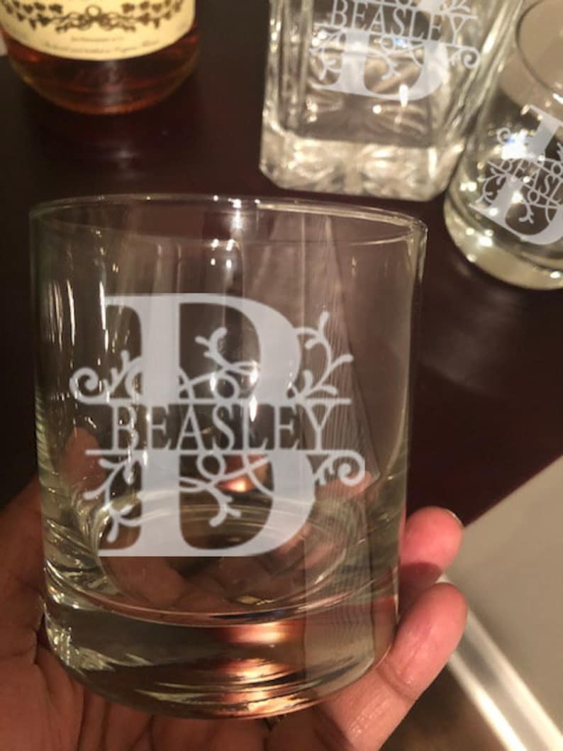 Personalized Initial Decanter W/2 Cocktail Glasses Set. Gift | Etsy