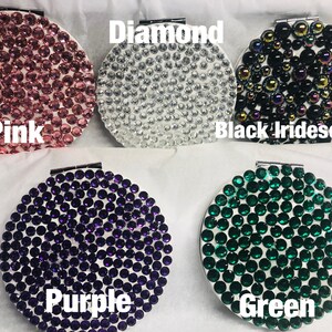 Rhinestone Pearl Bling Compact Mirror: Double Sided Purse Mirror - Etsy