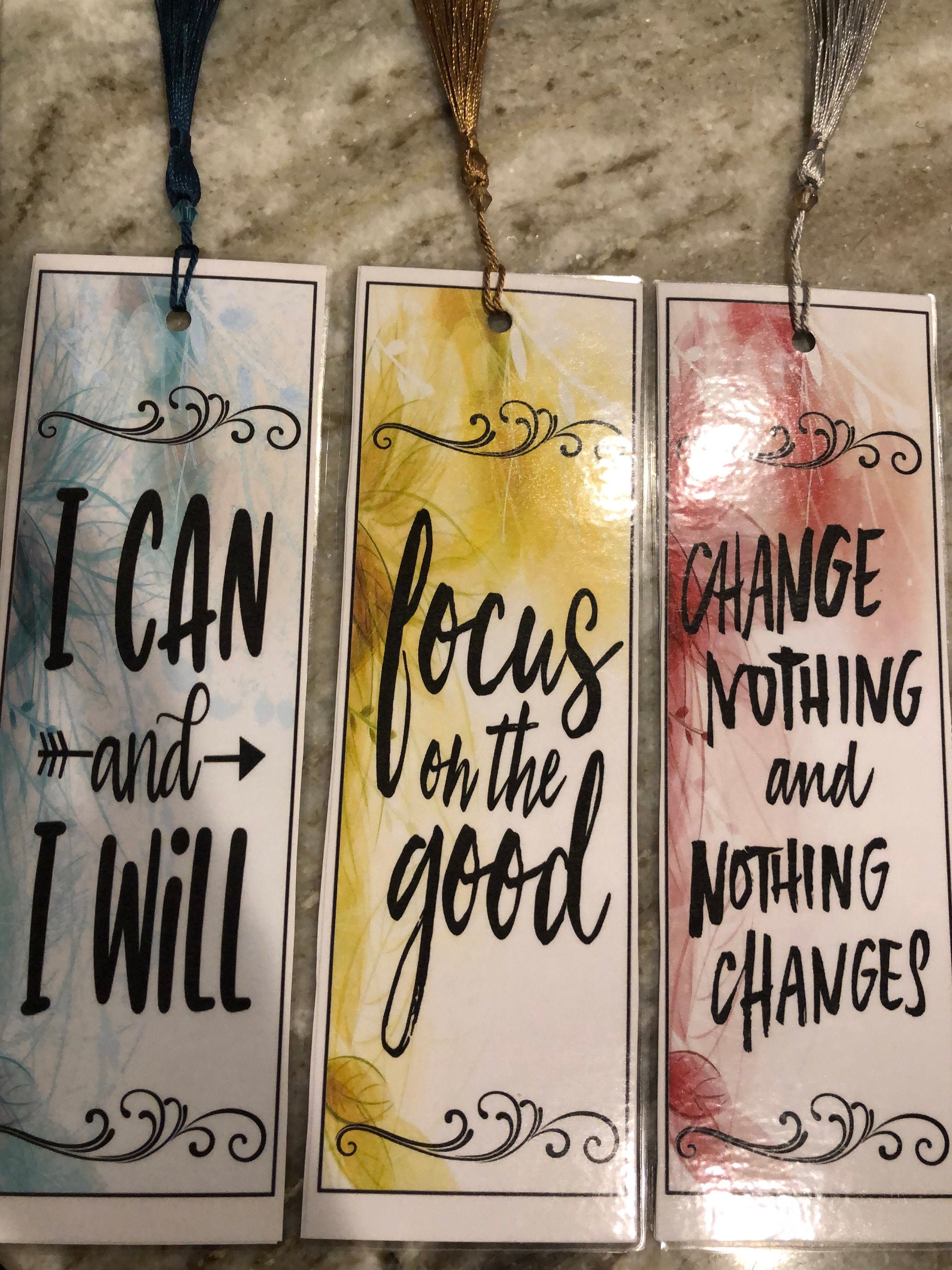 Set of 3 Laminated Bookmarks Positive Affirmation | Etsy