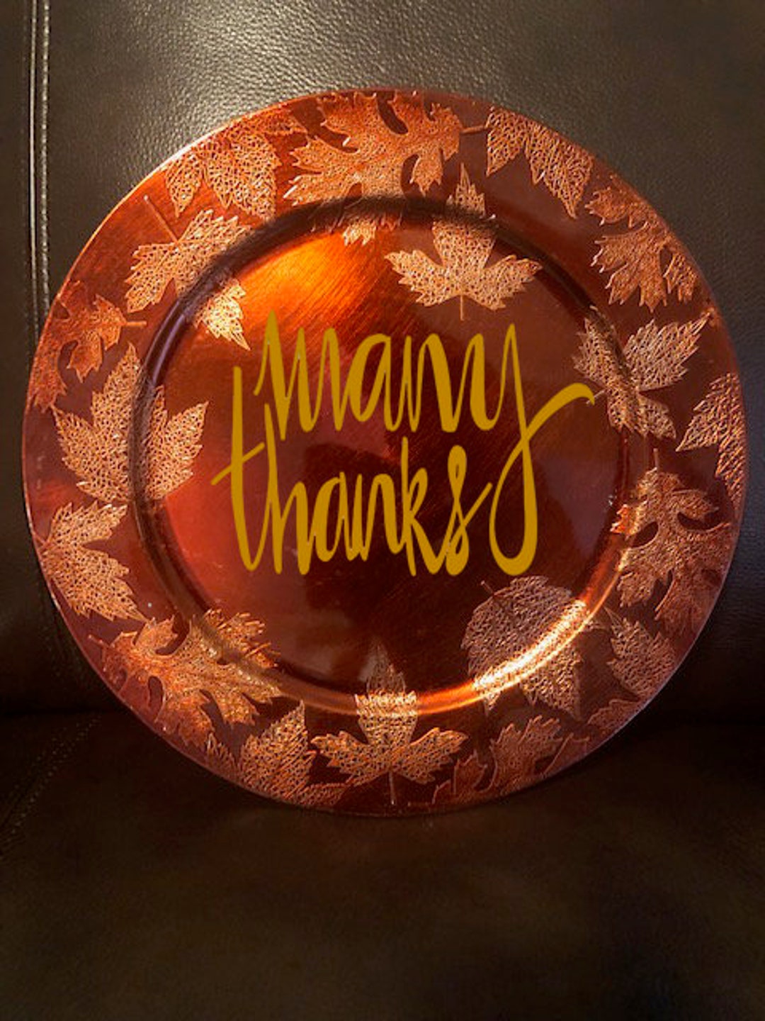 Amber Brown Fall Charger Plate: Thanksgiving Holiday Centerpiece ...