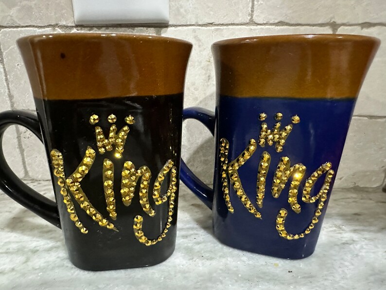 KING Two-tone Flared-rim Black or Blue Brown Top Coffee Mug. - Etsy