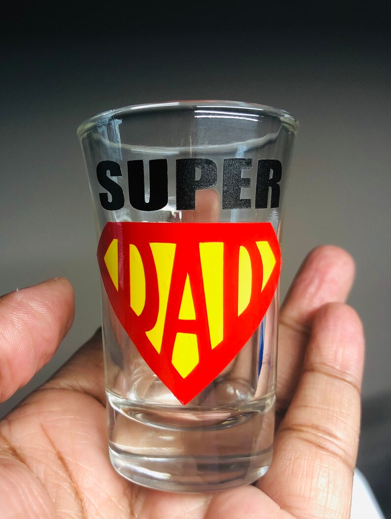 Super Dad Shield Shot Glass 1.5 Oz Shot Glass Father Day - Etsy