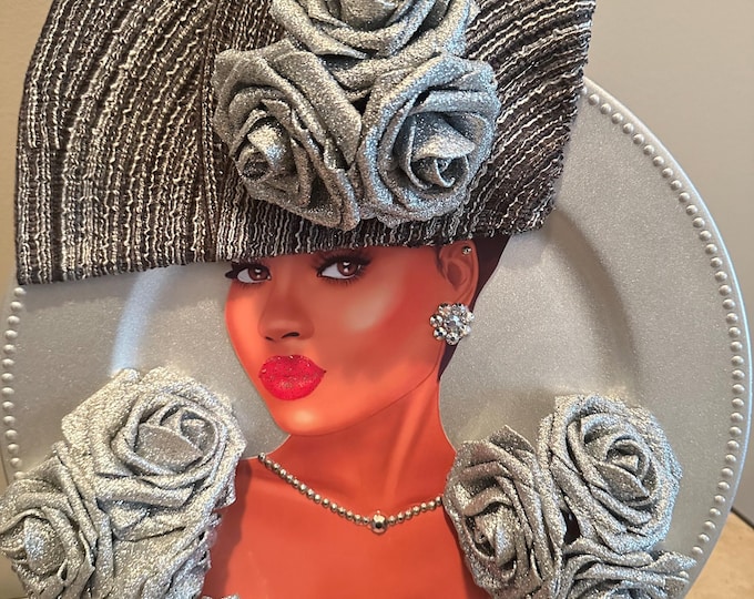 Silver Susie Diva Hat Lady Diva Charger Plate. 13 Inch Diameter. Hand ...