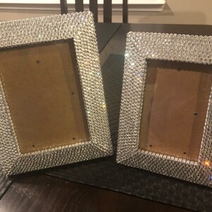 Bling Diamond/silver Frame Hand Placed Photo Frames. Bedazzled Frame ...