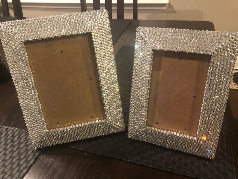 Bling Diamond/silver Frame Hand Placed Photo Frames. Bedazzled - Etsy