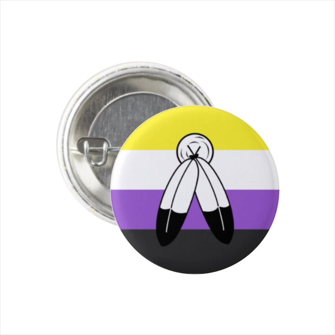 Native American Two Spirit Gender Nonbinary LGBTQ Pride Flag Pin Round ...