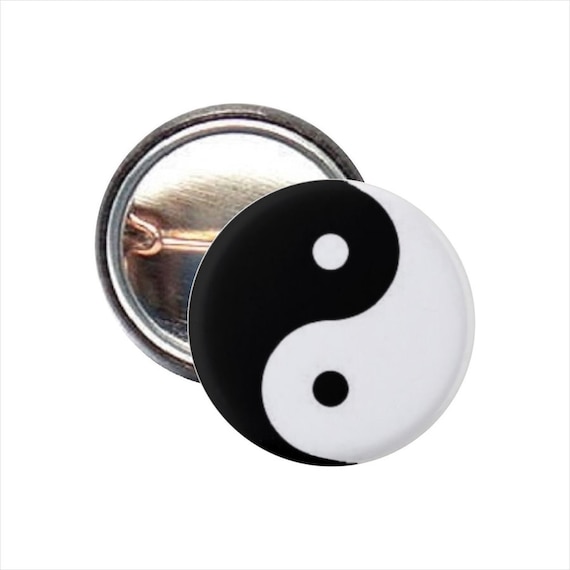 Yin Yang Symbol Sign Black and White Flag Pin Badge Pinback | Etsy