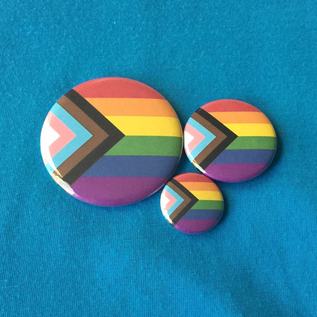 Inclusive Progress Pride Rainbow LGBTQ Pride Flag Pin Badge - Etsy