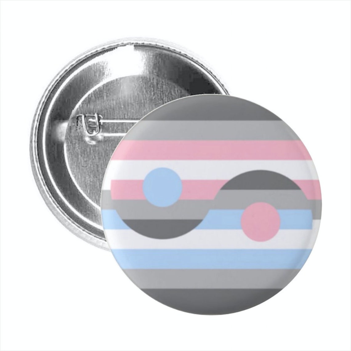 Yin Yang Symbol Sign Demi Gender Demi Girl Demi Boy Pride Flag Pin ...