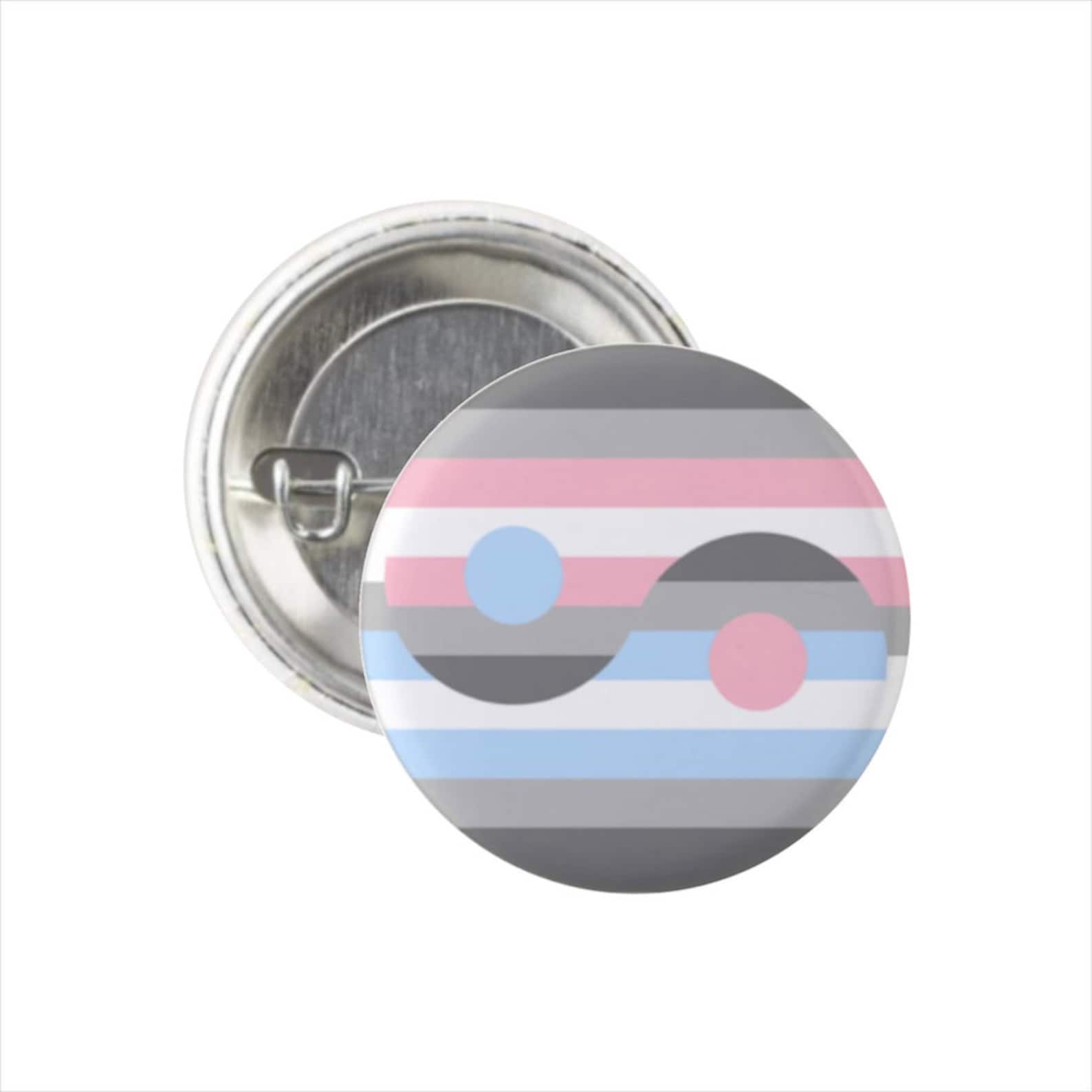 Yin Yang Symbol Sign Demi Gender Demi Girl Demi Boy Pride Flag Pin ...