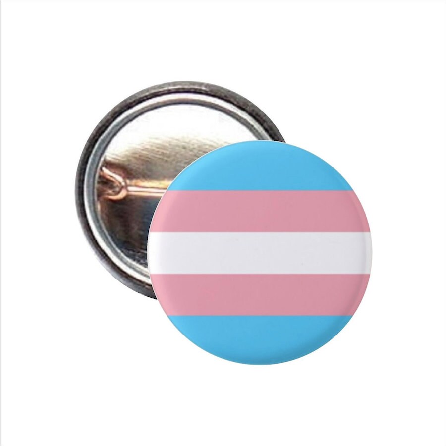 Transgender Trans Classic Pride Flag Pin Round Circle Button | Etsy