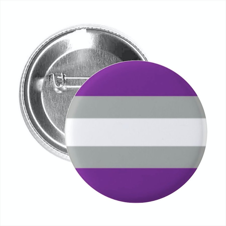 Greysexual Grey Gray Ace Asexual Pride Flag Pin Round Circle Button ~ 1 ...