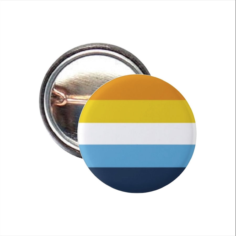 Aroace Aro Ace Pride Flag Pin Round Circle Button 1 | Etsy