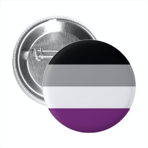 Asexual Ace Pride Flag Pin Round Circle Button ~ 1" Pin 1.5" Pin 2.25 ...