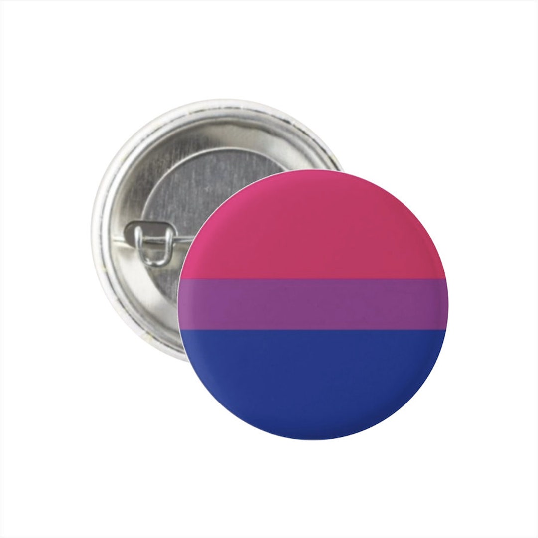 Bisexual Bi Pride Flag Pin Round Circle Button ~ 1" Pin 1.5" Pin 2.25 ...