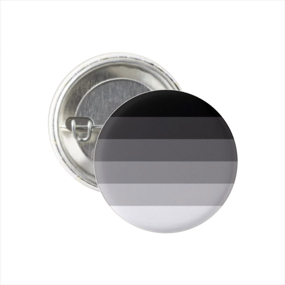 Heterosexual Black and White Straight Pride Flag Pin Round Circle ...