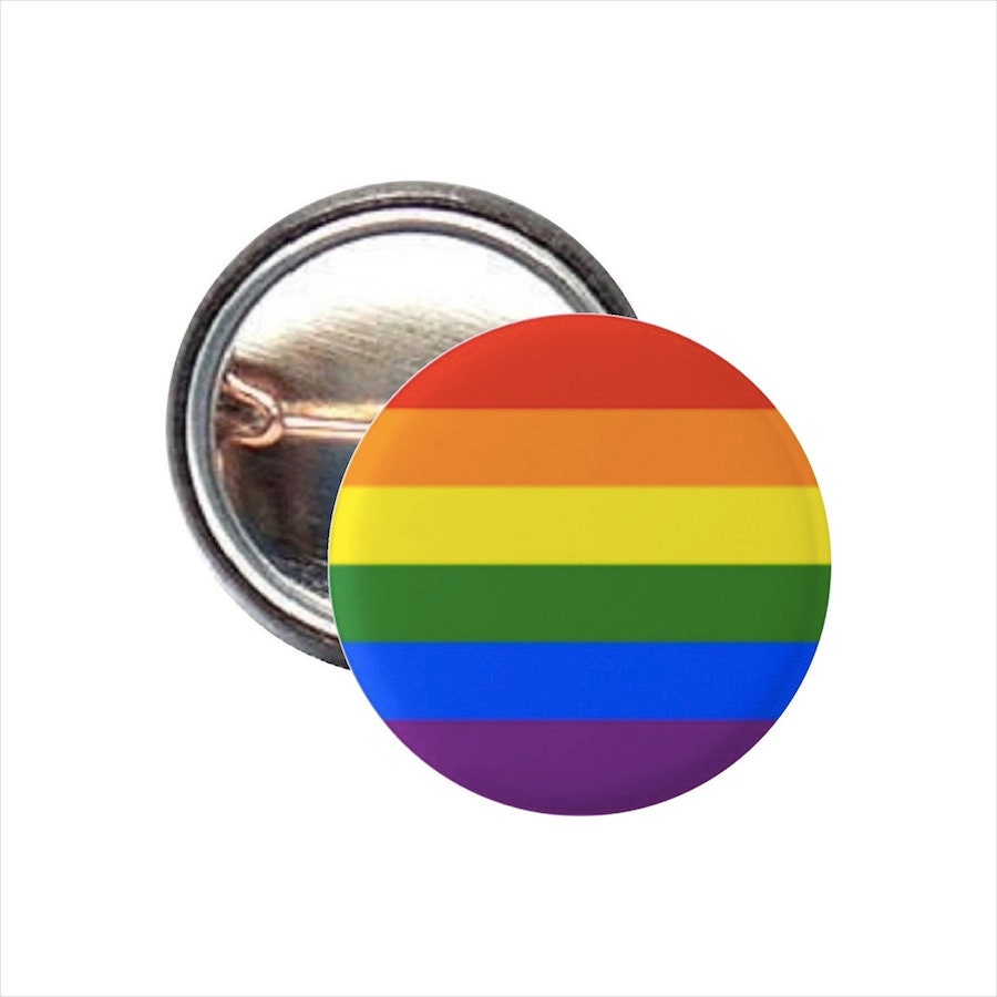 LGBTQ Rainbow Classic Pride Flag Pin Round Circle Button | Etsy