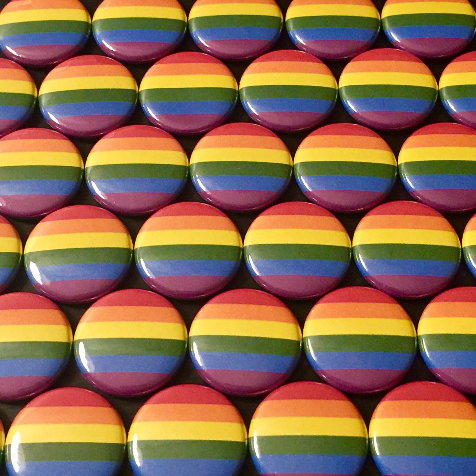 Lgbtq Rainbow Classic Pride Flag Pin Badge Pinback Button Etsy