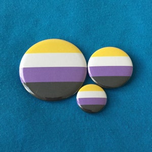 Gender Nonbinary Pride Flag Pin Badge Pinback Button ~ 1" Pin 1.5" Pin ...