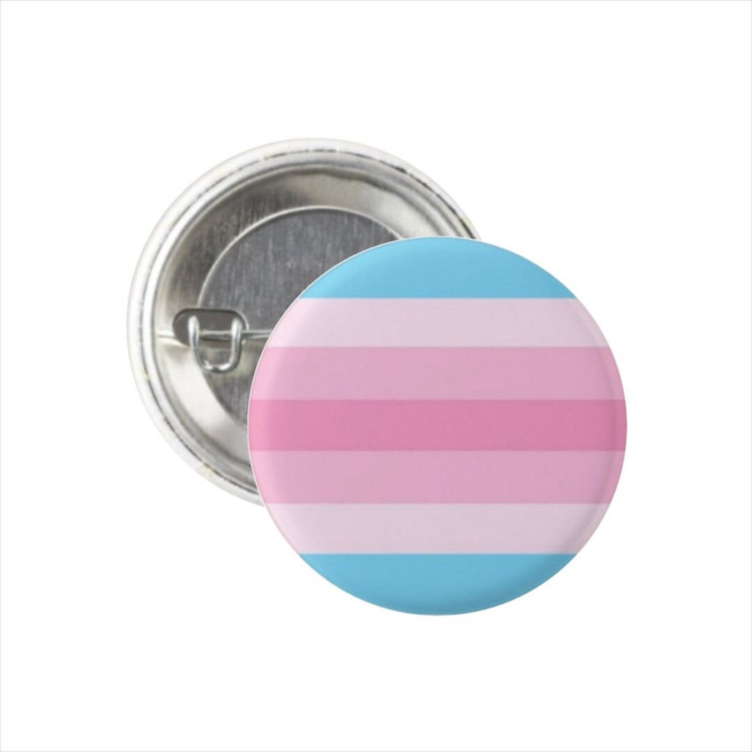 Transfeminine Trans Woman Pride Flag Pin Round Circle Button ~ 1" Pin 1 ...