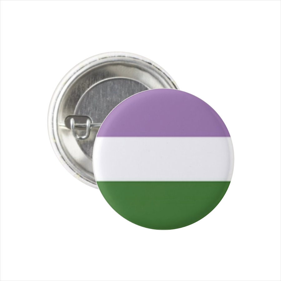 Genderqueer Pride Flag Pin Round Circle Button 1 Pin | Etsy