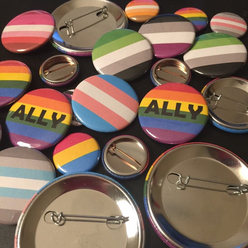 Lgbtq Rainbow Classic Pride Flag Pin Badge Pinback Button Etsy Australia