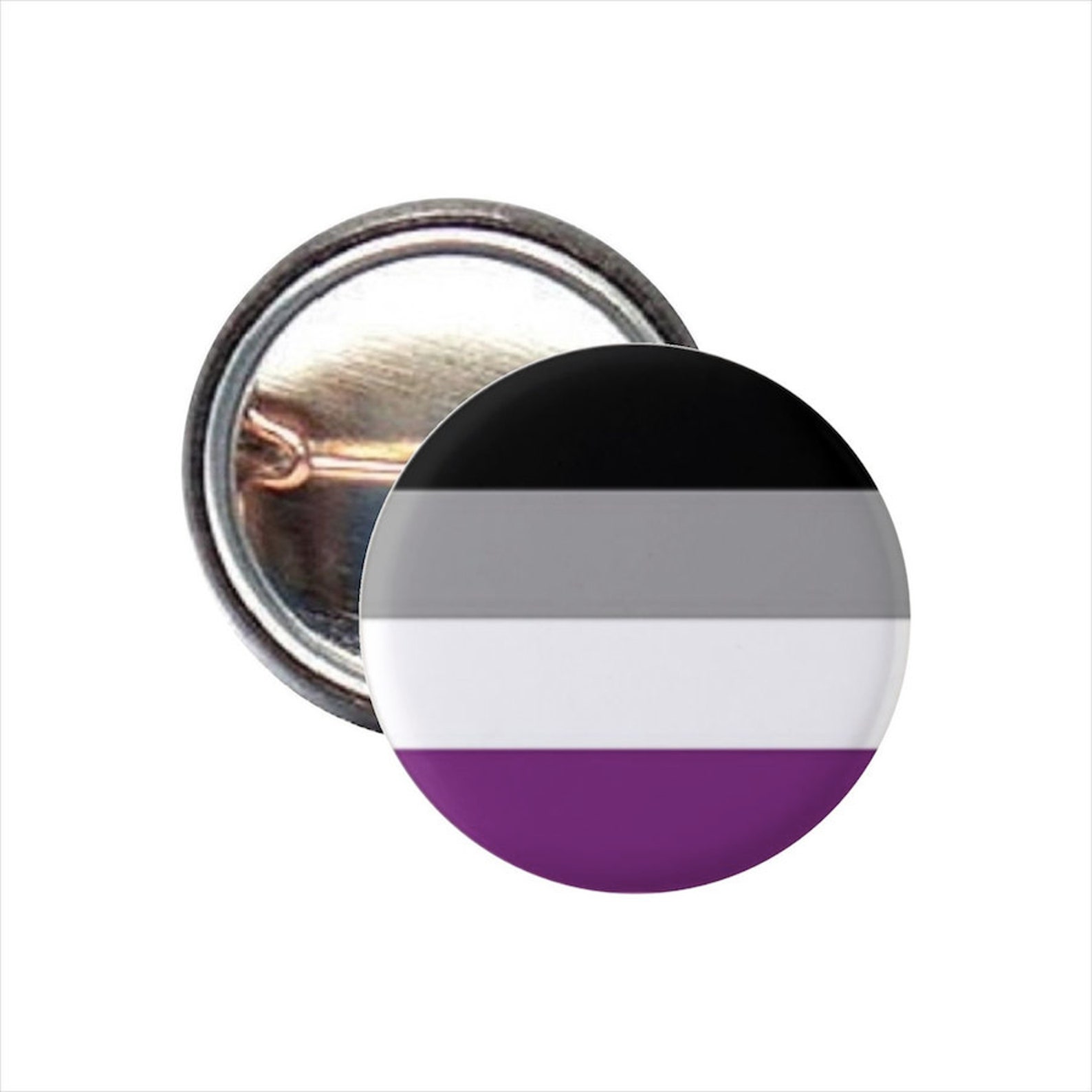 Asexual Ace Pride Flag Pin Round Circle Button ~ 1" Pin 1.5" Pin 2.25 ...