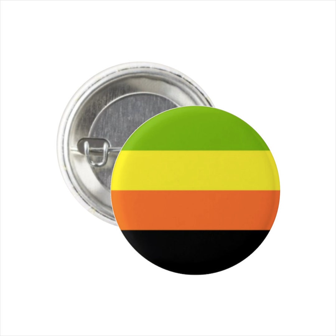 Aromantic With Orange Pride Flag Pin Round Circle Button 1 Pin 1.5 Pin ...