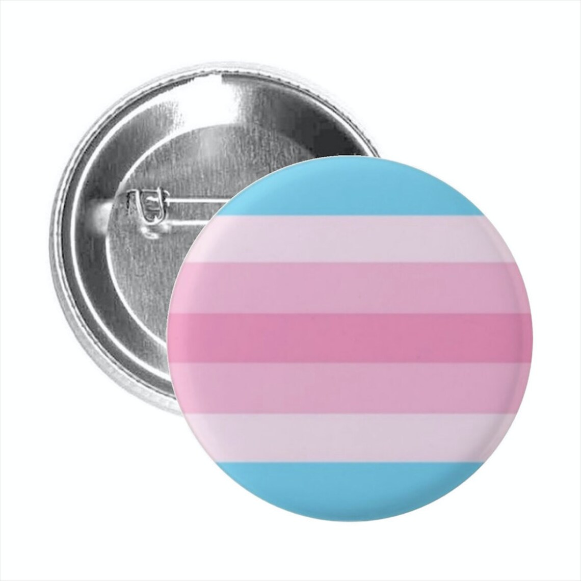 Transfeminine Trans Woman Pride Flag Pin Round Circle Button ~ 1" Pin 1 ...