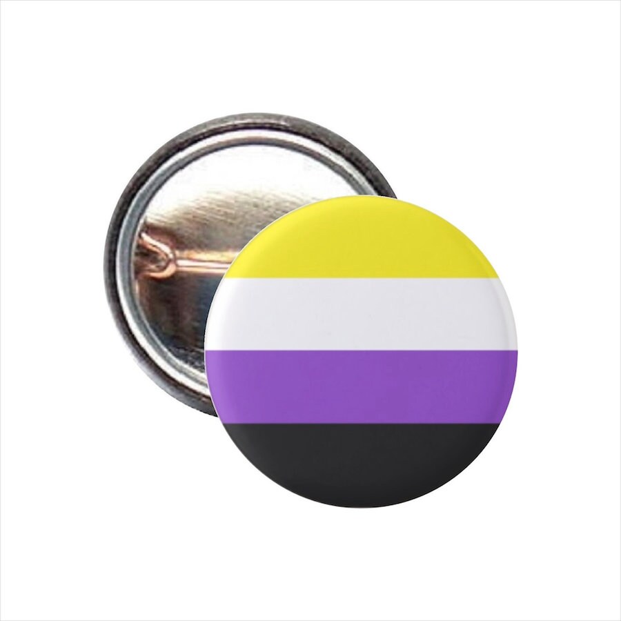 Gender Nonbinary Pride Flag Pin Round Circle Button 1 | Etsy