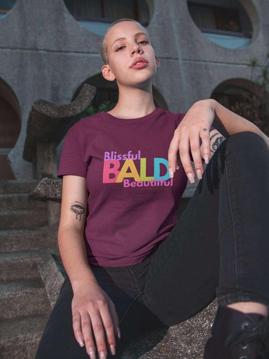 Bald Beautiiful Blissful Unisex T-shirttees for Bald Women, Baldie T ...