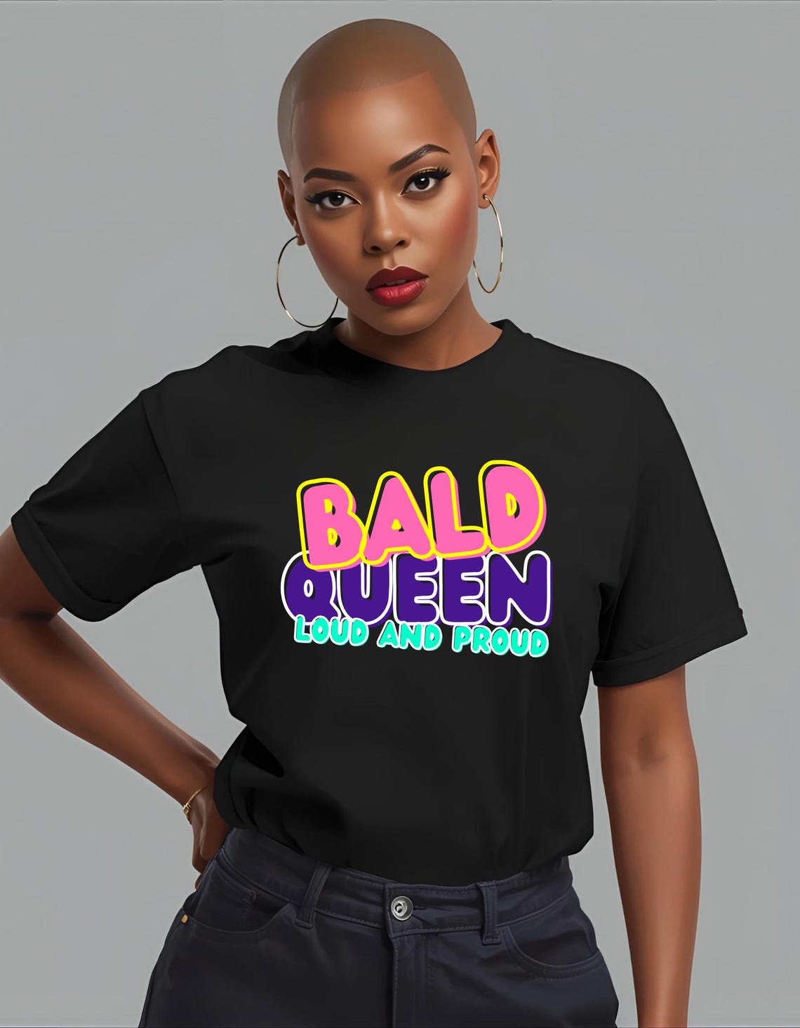 Bald Queen Loud and Proud, Tees for Bald Women, Alopecia Awareness ...