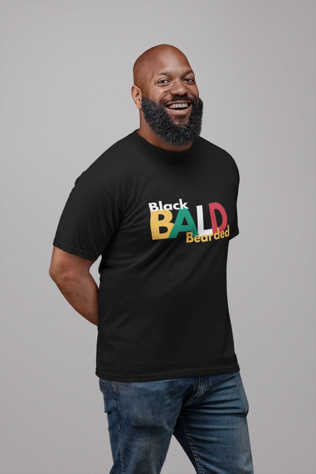 Black, Bald, Bearded Tees for Bald Men, Black Empowerment Shirts, BLM ...