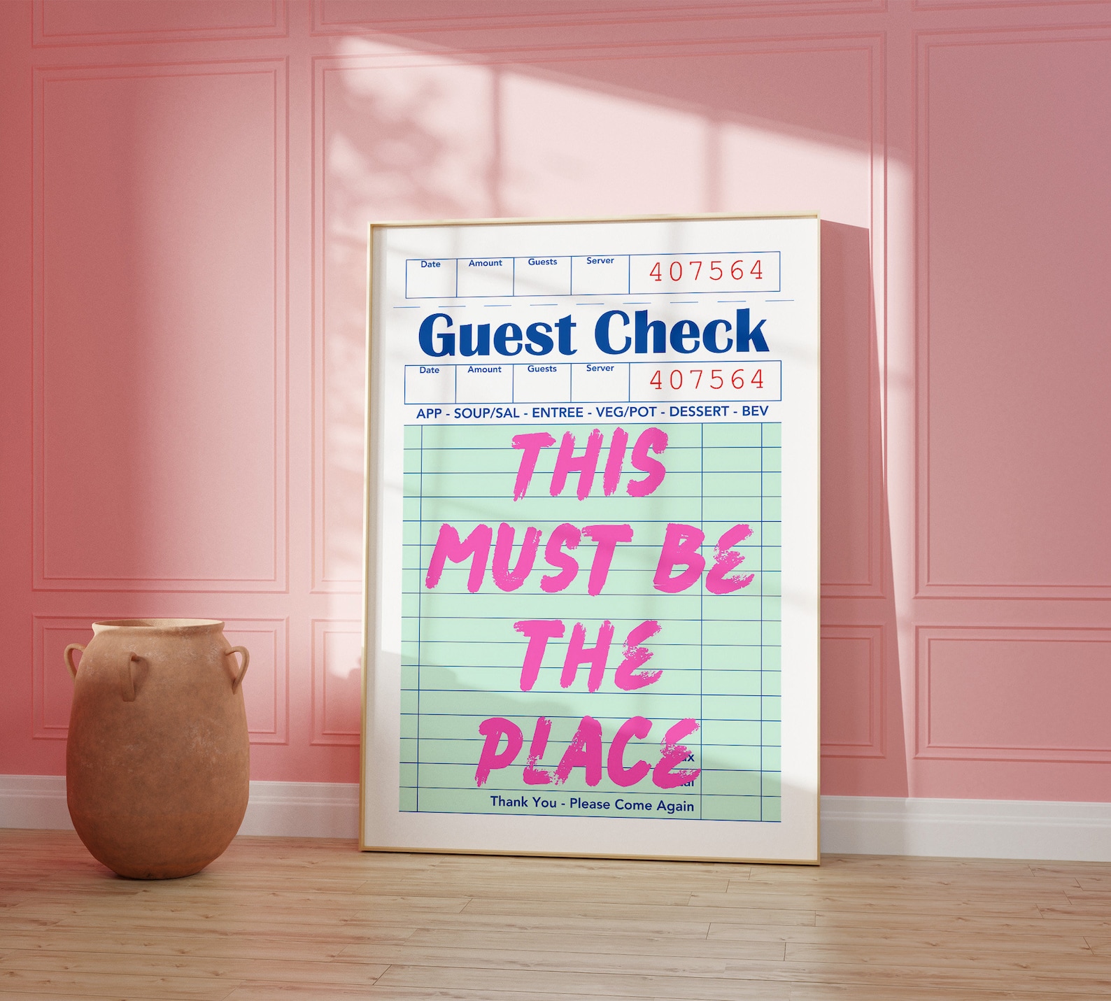 Guest Check Print, Trendy Wall Art, Guest Check Poster, Retro Wall ...