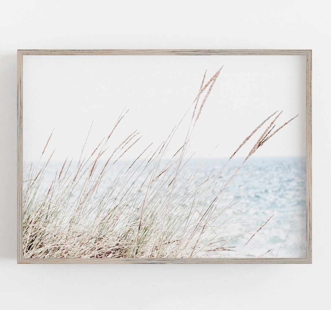 Beach Wall Art, Seagrass Wall Art, Coastal Wall Decor, Soft Muted ...